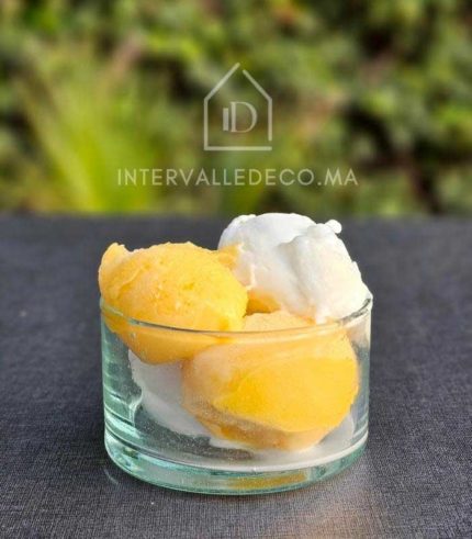 Coupelle en verre transparent pour dessert et salade de fruits